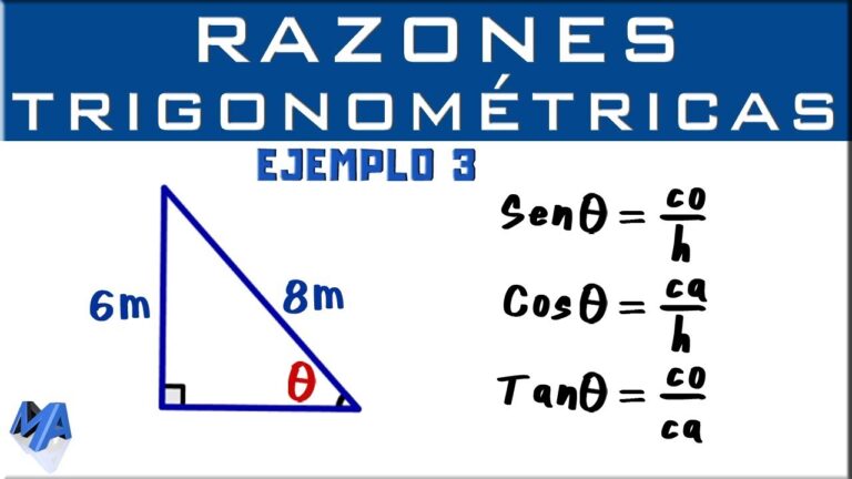 La fórmula para calcular una razón trigonométrica mediante la división ...