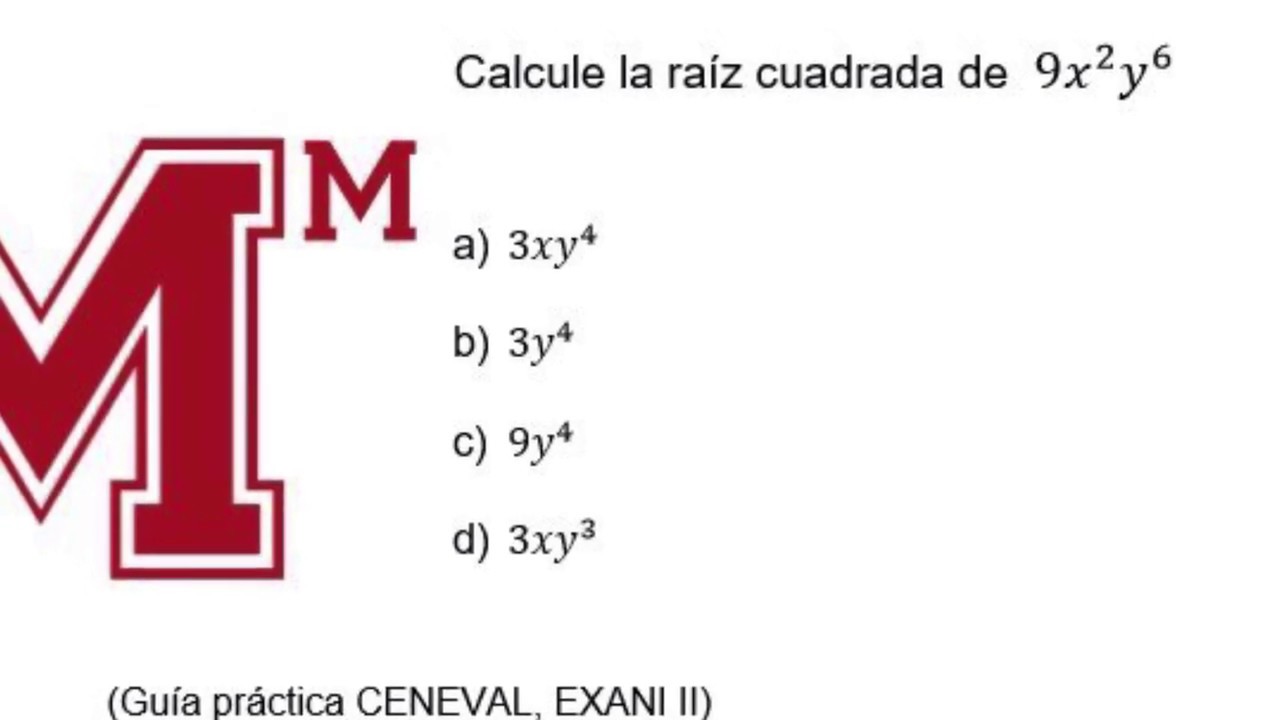 Cómo calcular la raíz cuadrada de 9x^2y^6 de manera eficiente ...